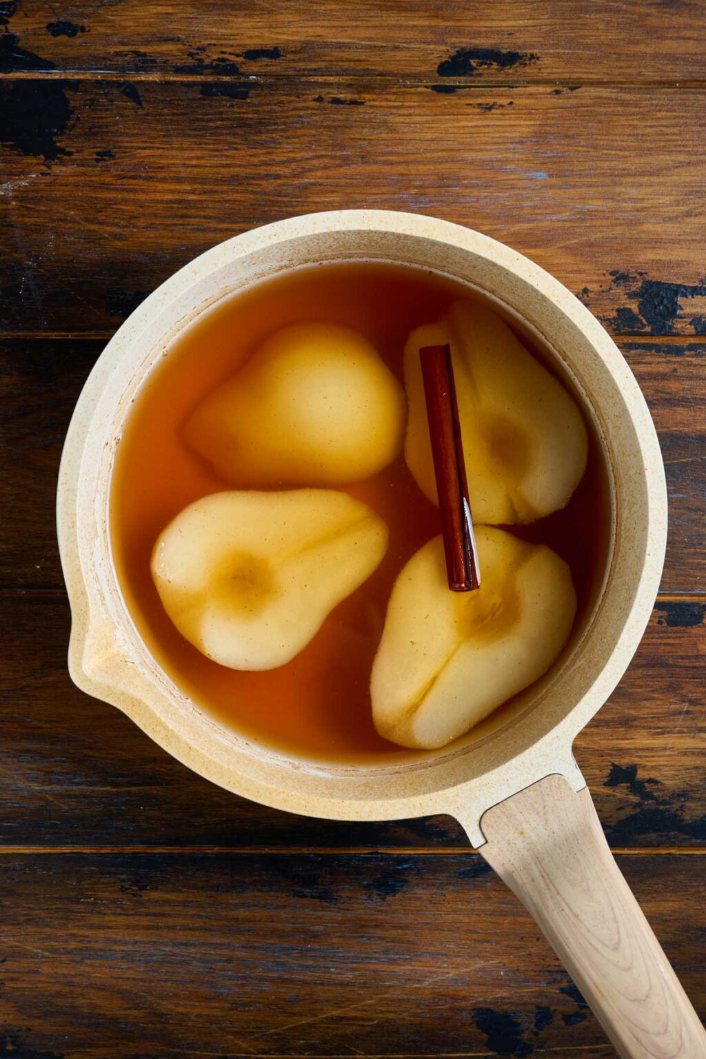 Brie Burgers with Bourbon Poached Pears