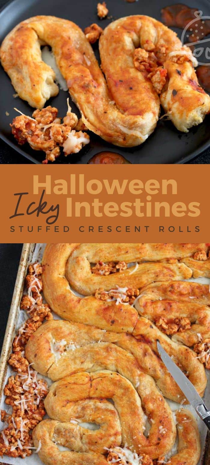 Halloween Icky Intestines (Stuffed Crescent Rolls) - Lemon Blossoms
