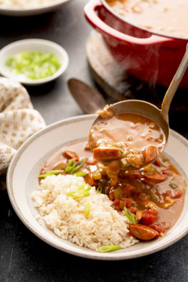 Turkey Gumbo with Andouille Sausage - Lemon Blossoms